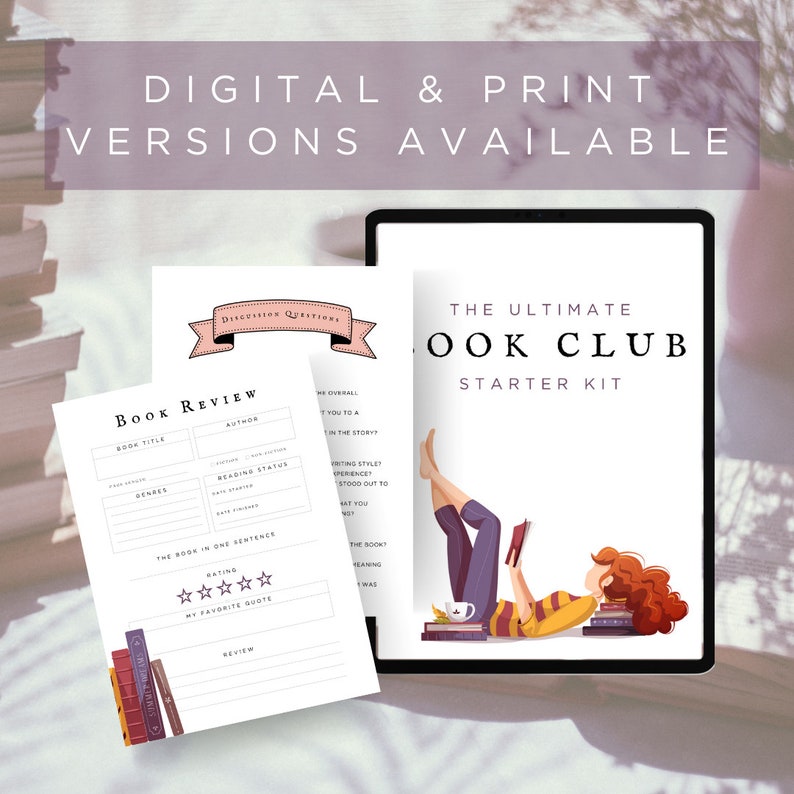 Ultimate Book Club Starter Kit | Digital and Printable Kit | Book Lover ...