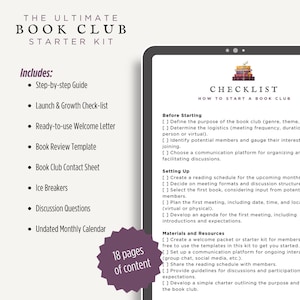 Ultimate Book Club Starter Kit | Digital and Printable Kit | Book Lover ...