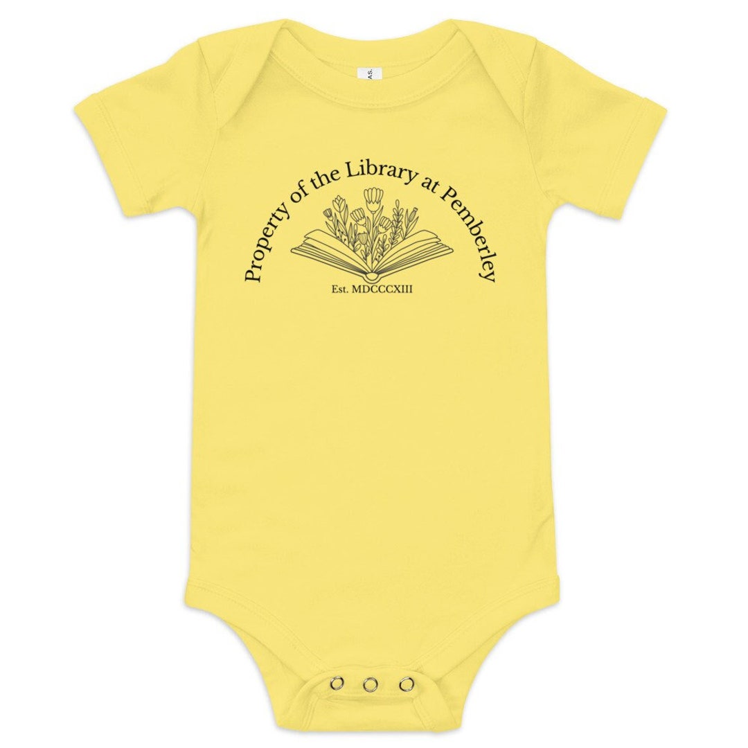 LIBRARY AT PEMBERLEY -- Baby Onesie -- Jane Austen -- Reading ...
