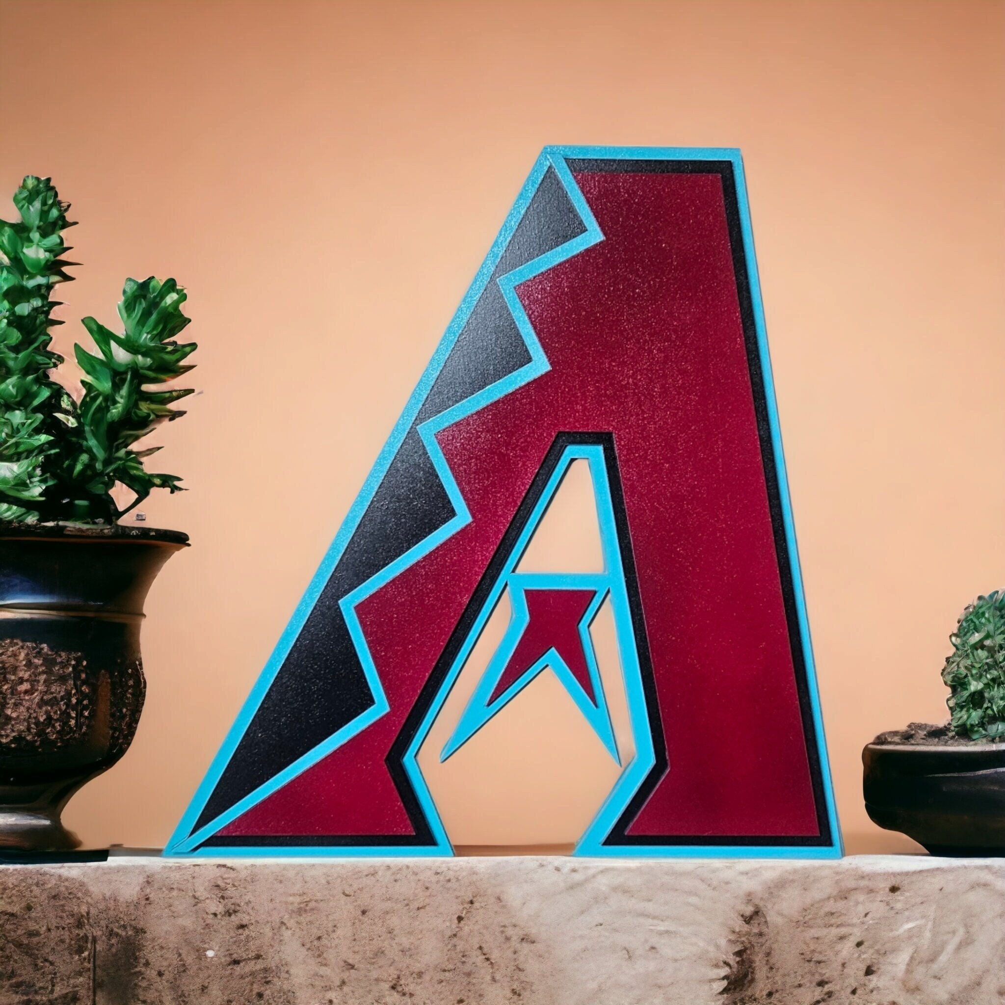 Handmade Arizona Diamondbacks Sign 12in Tall Black, Red, and Teal ...