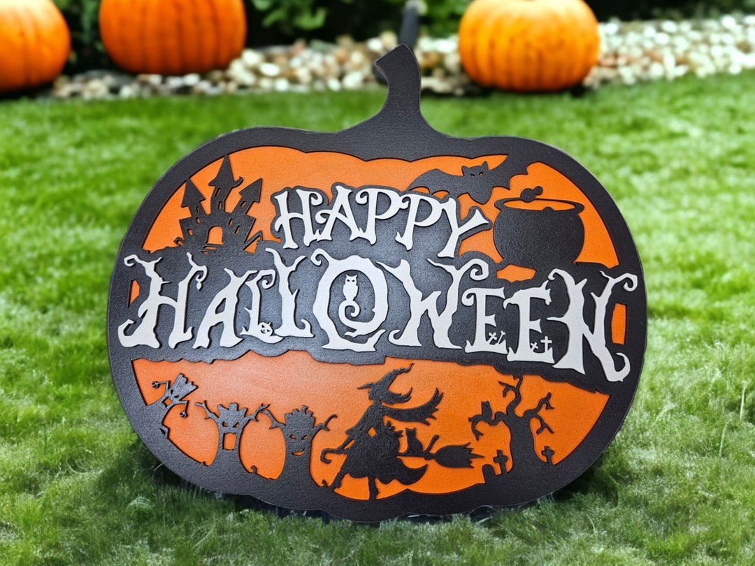 Halloween Pumpkin Sign Spooky Home Decor - Etsy