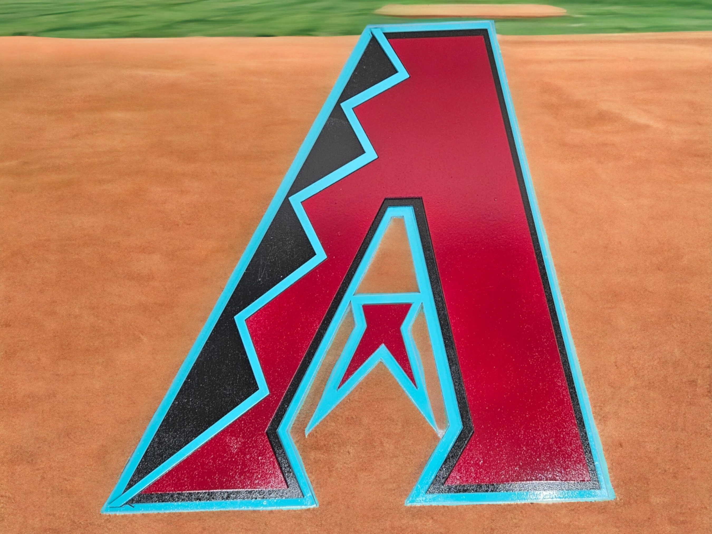 Handmade Arizona Diamondbacks Sign 12in Tall Black, Red, and Teal ...