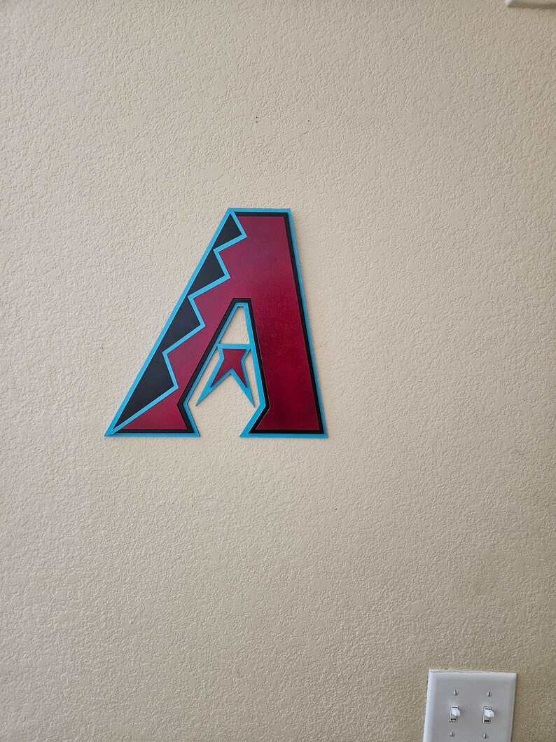 Handmade Arizona Diamondbacks Sign 12in Tall Black, Red, and Teal ...