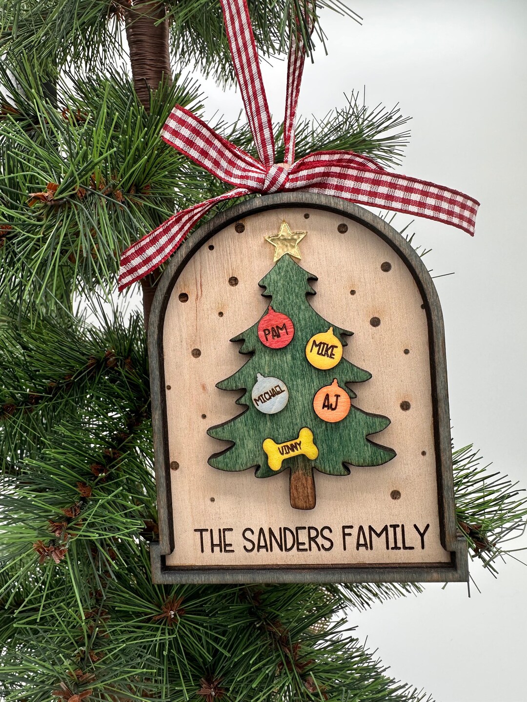 Family Tree Christmas Ornament-up to 12 Names for Big Families ...