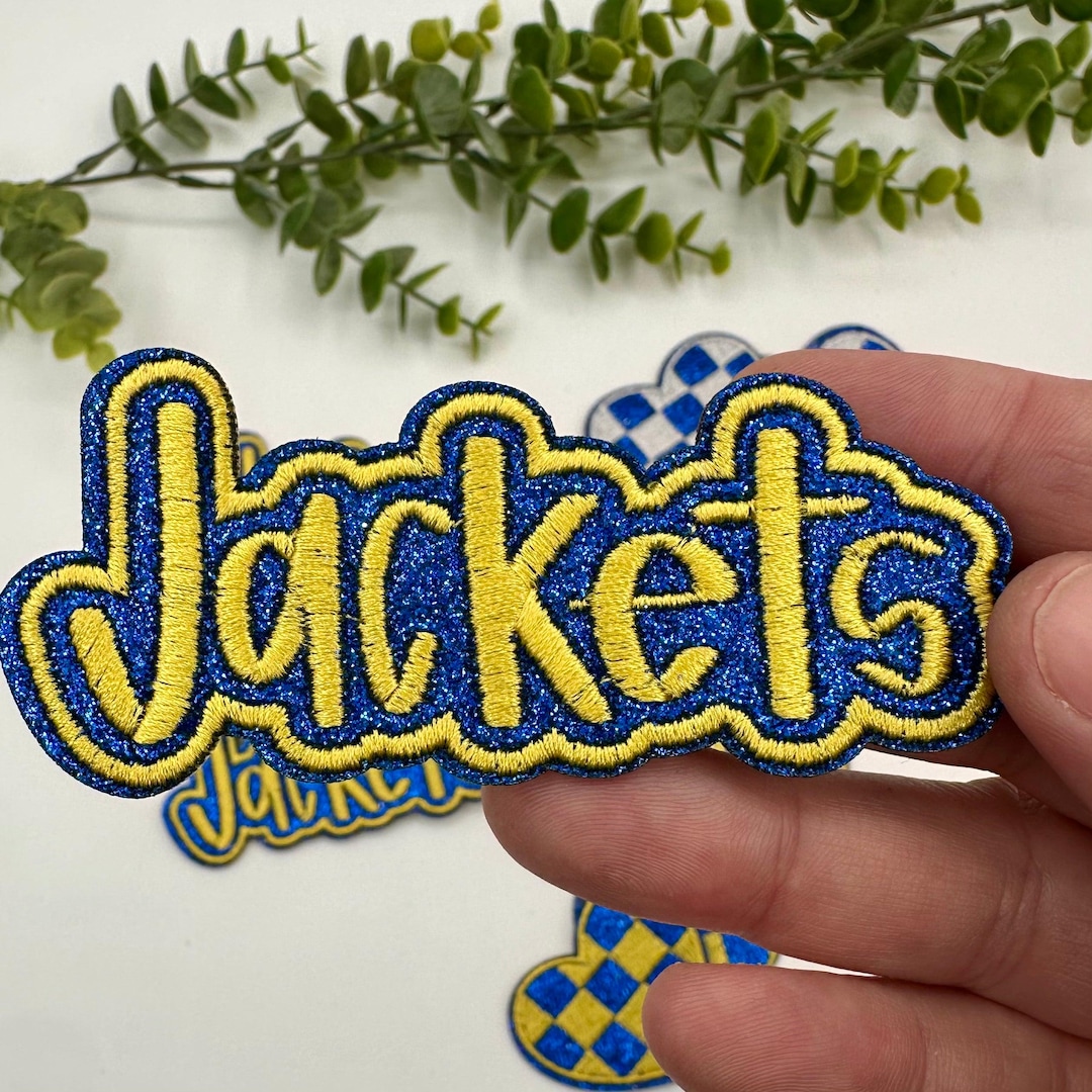 Embroidered School Mascot Glitter Iron-on Patch CUSTOM - Etsy