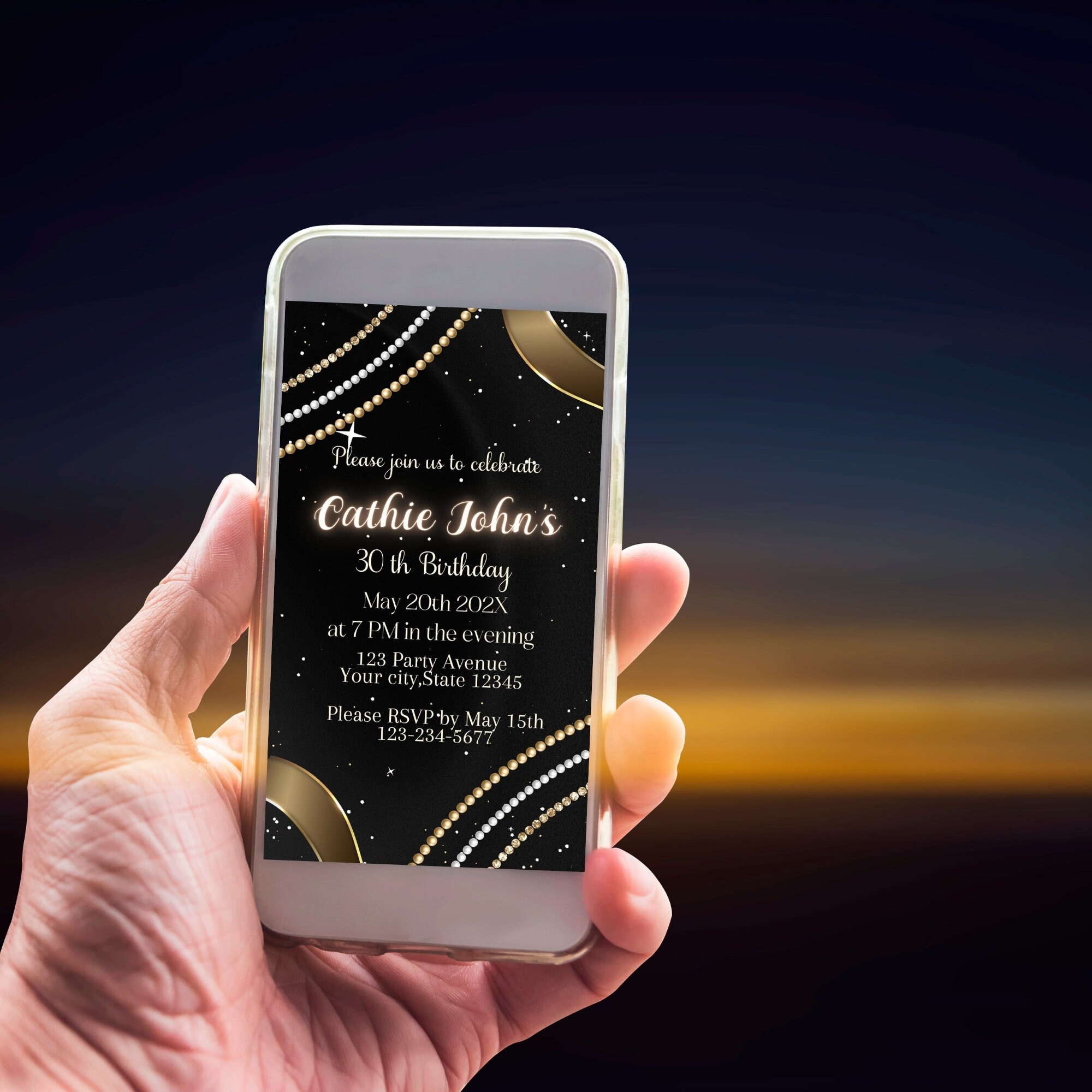 Minimal Modern Party Digital Invitation Template, Mobile Invitation, E ...