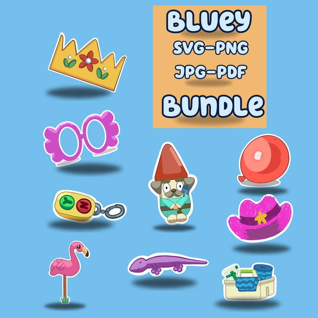 Digital Bluey SVG PNG JPG Pdf Bundle Bluey Icons and - Etsy