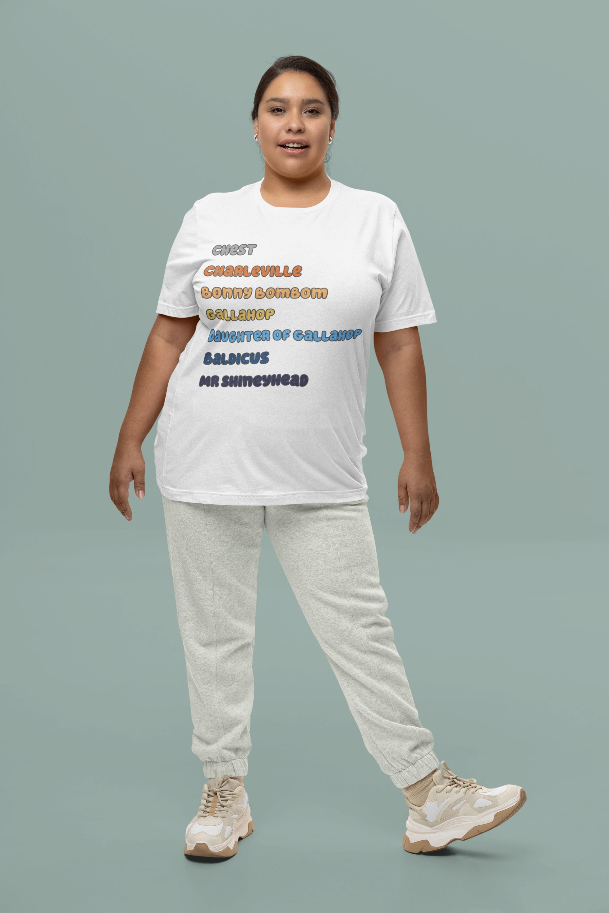 Bluey Inspired chest Names List Unisex Soft Style - Etsy