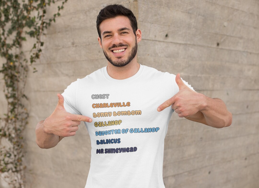 Bluey Inspired chest Names List Unisex Soft Style - Etsy