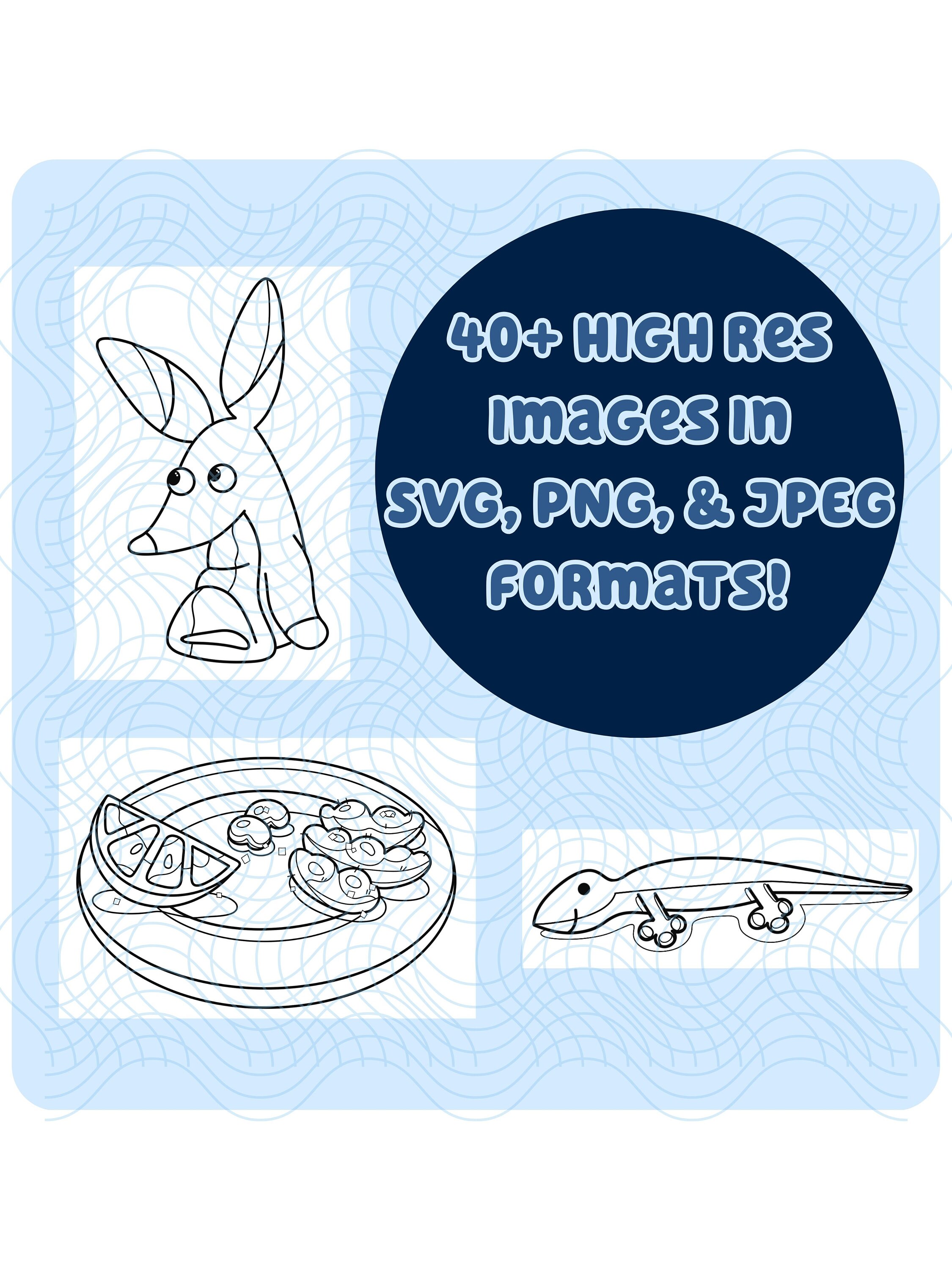 Bluey Black & White Outline SVG-PNG-JPEG Bluey Icons and Toys Bluey Svg ...