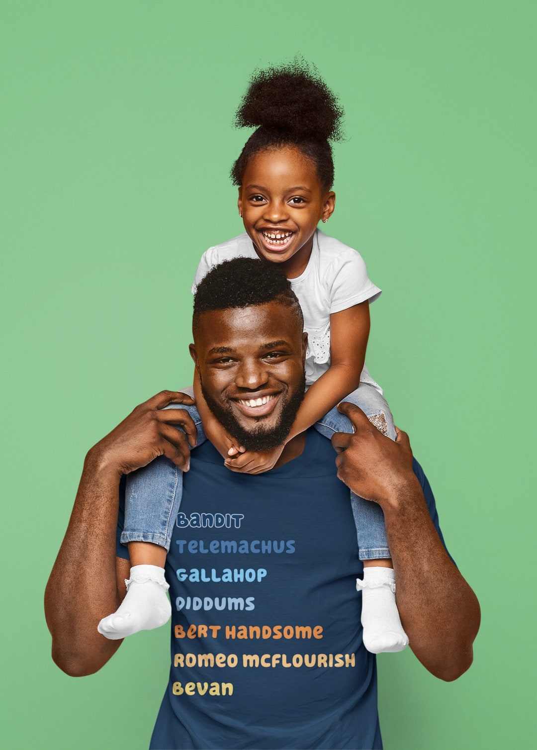 Bluey Inspired Dad Bandit List of Nicknames Unisex Softstyle T-shirt ...