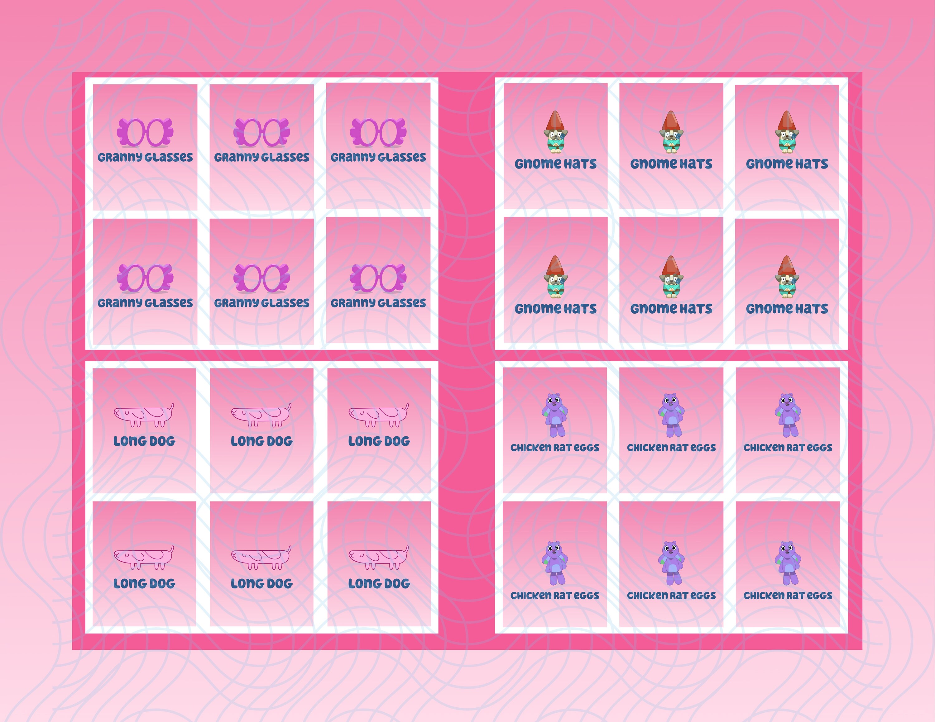 Bluey Unique Party Favor Labels Pink Theme 50 Pages Canva Template ...