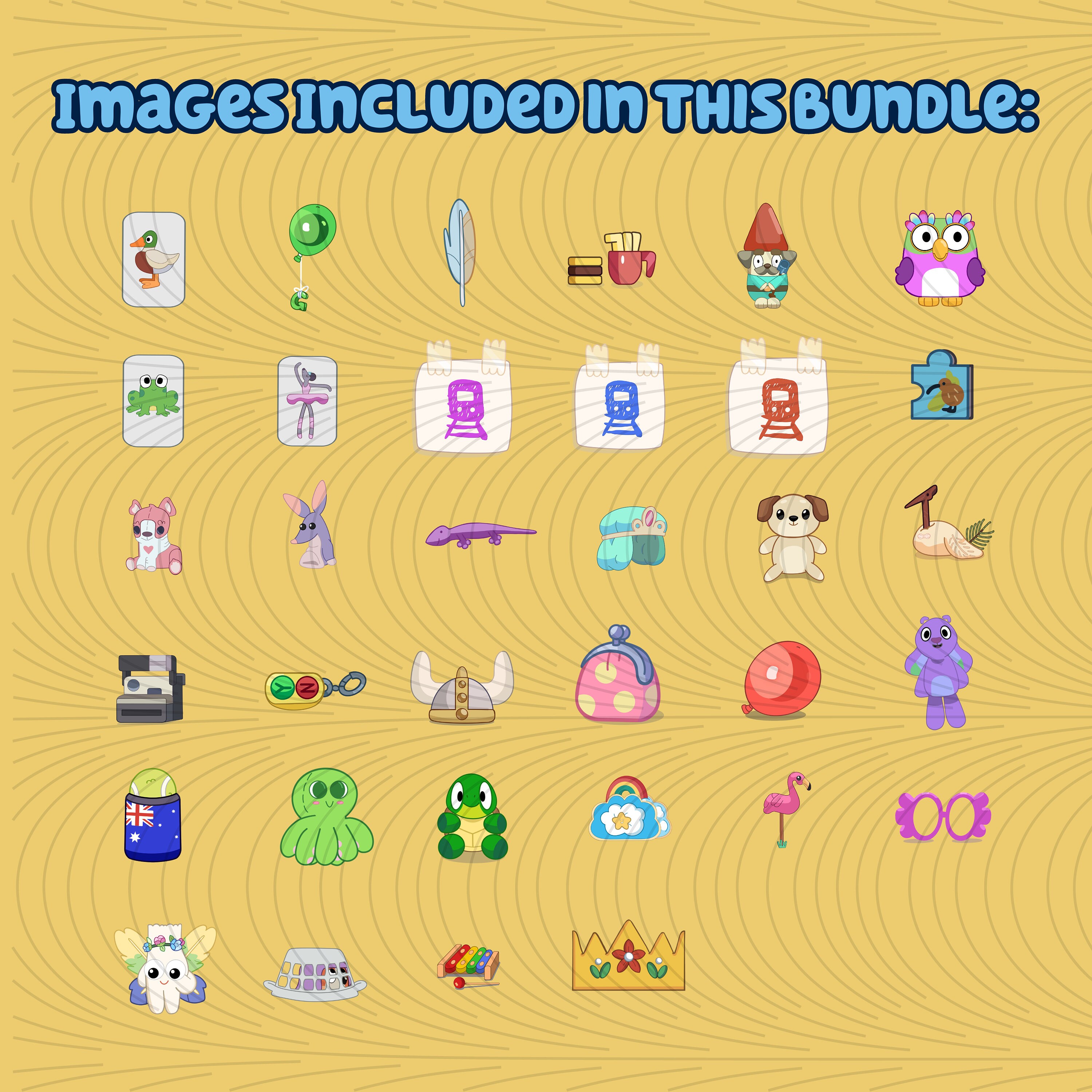 Toys of Bluey SVG - PNG - JPG Bundle- Bluey Toys & Object Images- Bluey ...