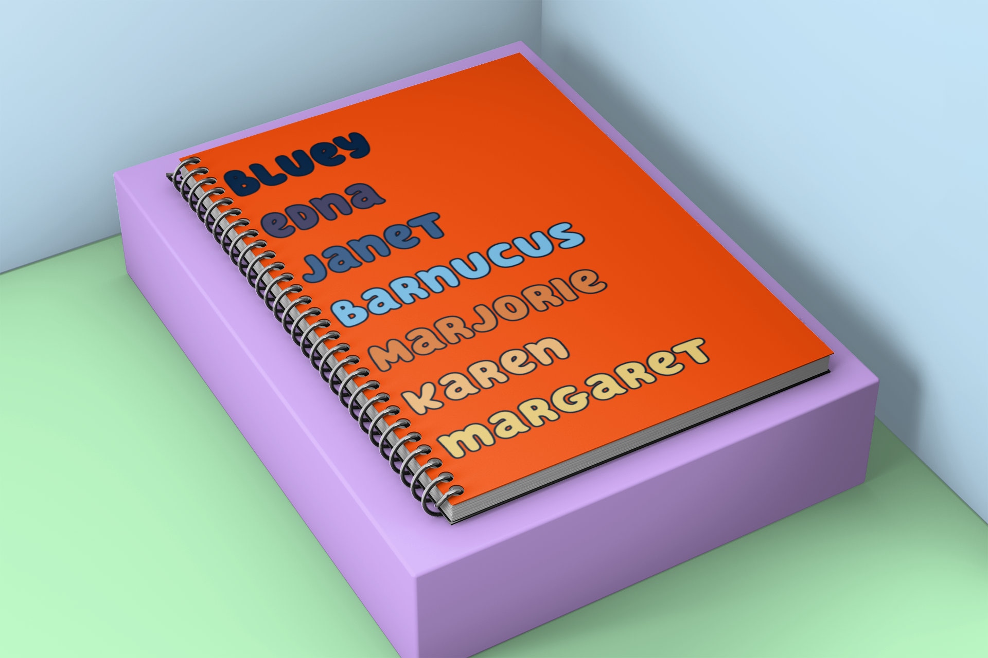 Bluey Inspired Spiral Notebook Lined Bluey Nickname List - Etsy