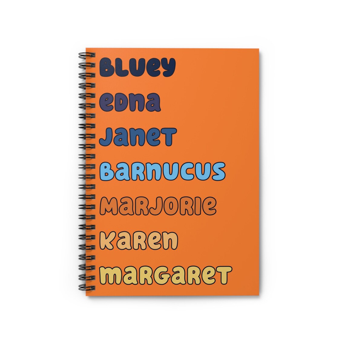 Bluey Inspired Spiral Notebook Lined Bluey Nickname List - Etsy