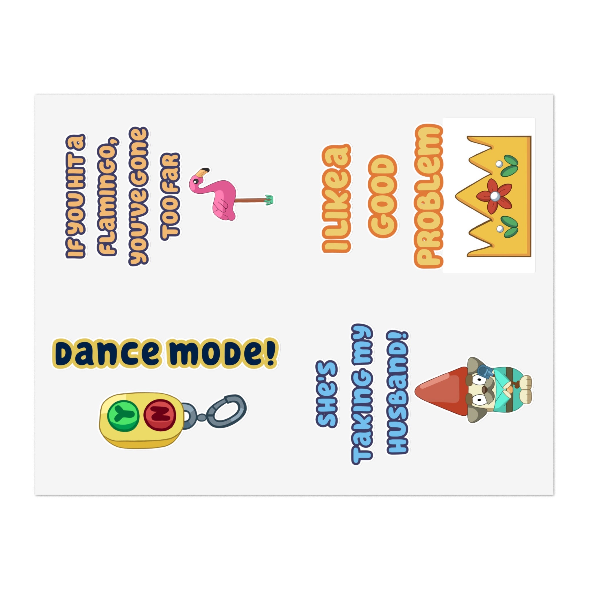 Bluey Inspired Quote Sticker Sheets Bluey Birthday Decorations Bluey ...