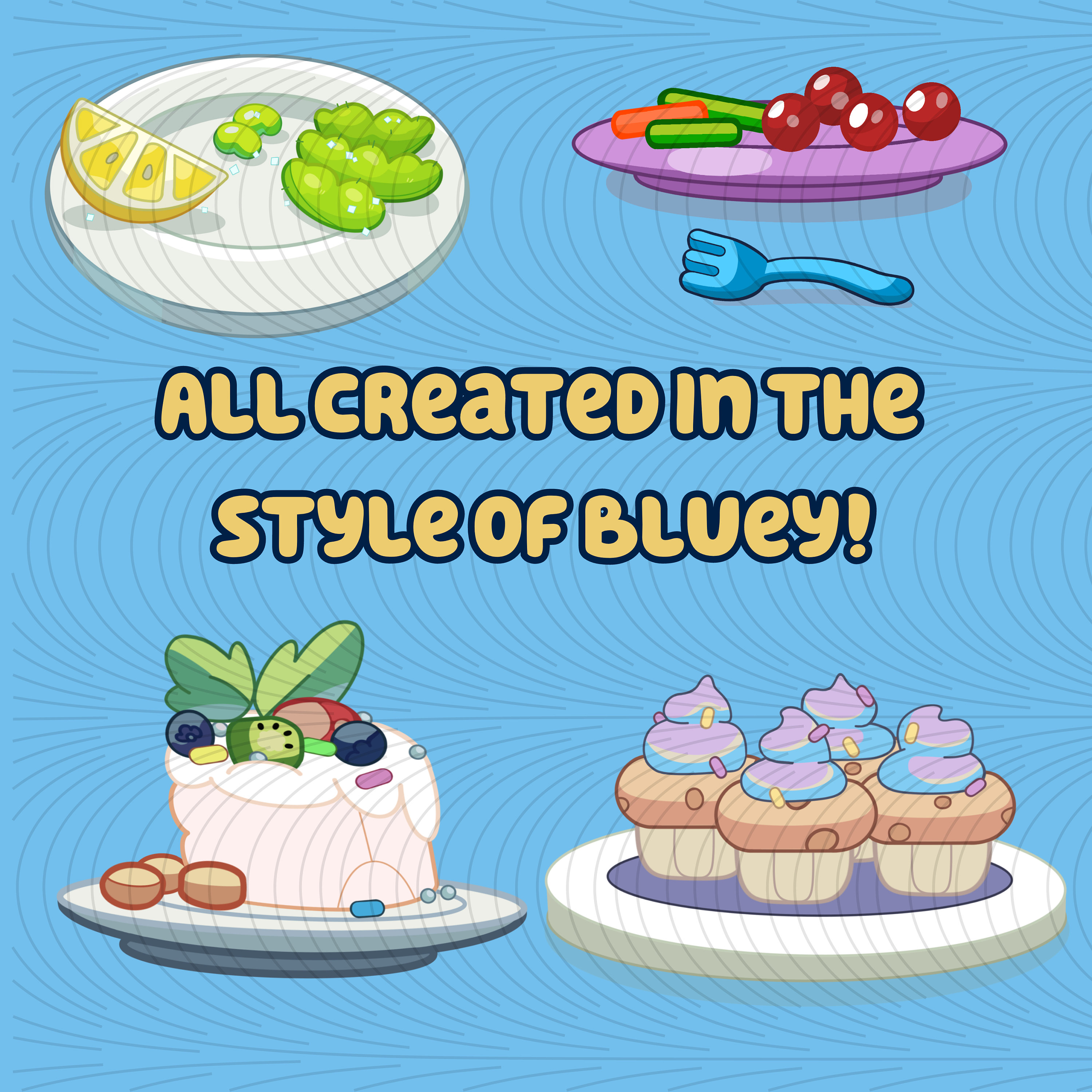 Food of Bluey SVG - PNG - JPG Bundle- Bluey Food & Drink Images- Bluey ...