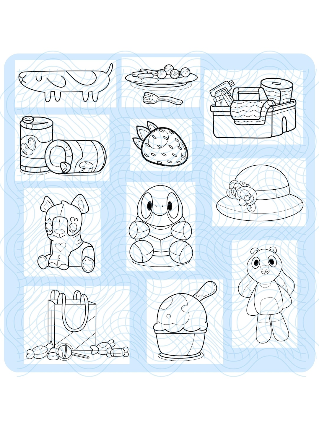 Bluey Black & White Outline SVG-PNG-JPEG Bluey Icons and Toys Bluey Svg ...