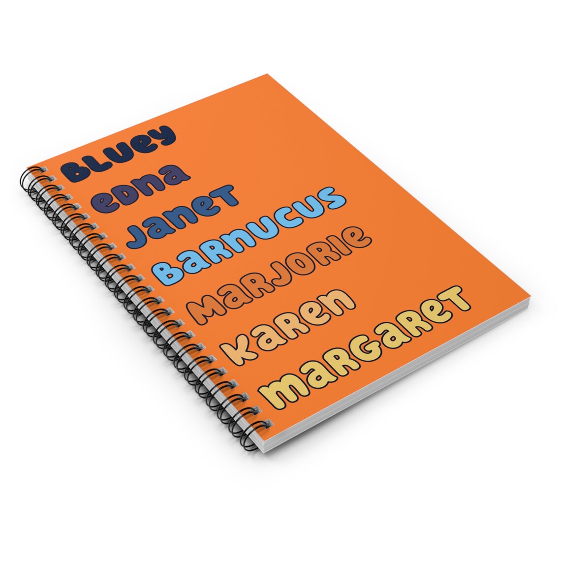 Bluey Inspired Spiral Notebook Lined Bluey Nickname List - Etsy