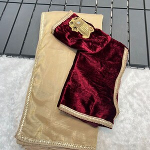 Indian Wedding Silk Saree, Tissue Designer Sari With Velvet Blouse, Indian Wedding Saree ...