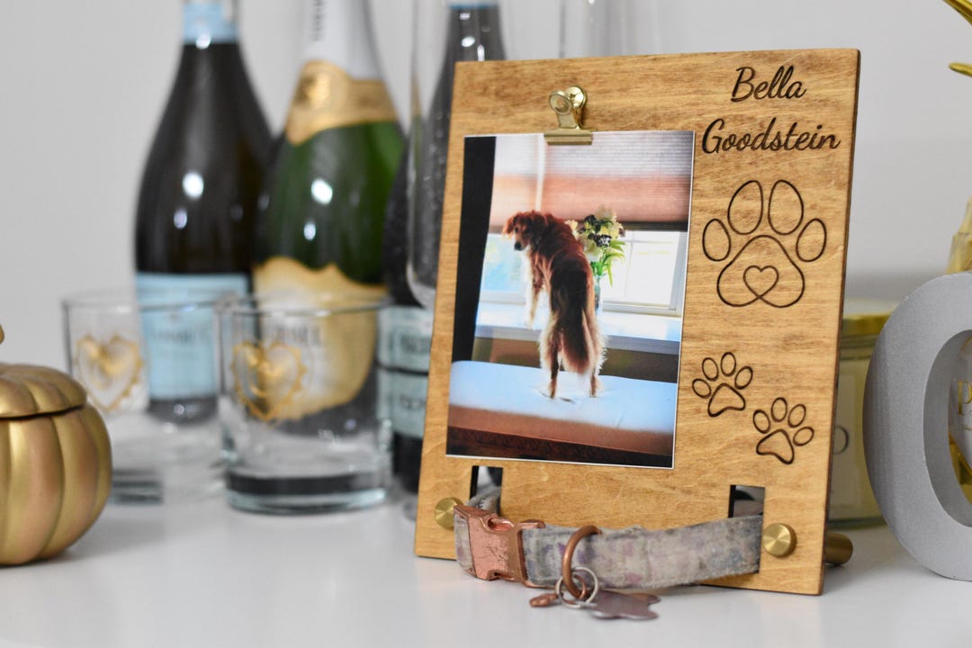 Personalized Dog Memorial Wood Frame With Collar Holder - Etsy