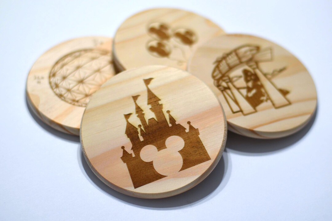 You Choose | Laser Engraved Disney Inspired Wooden Coaster Set | Magic ...