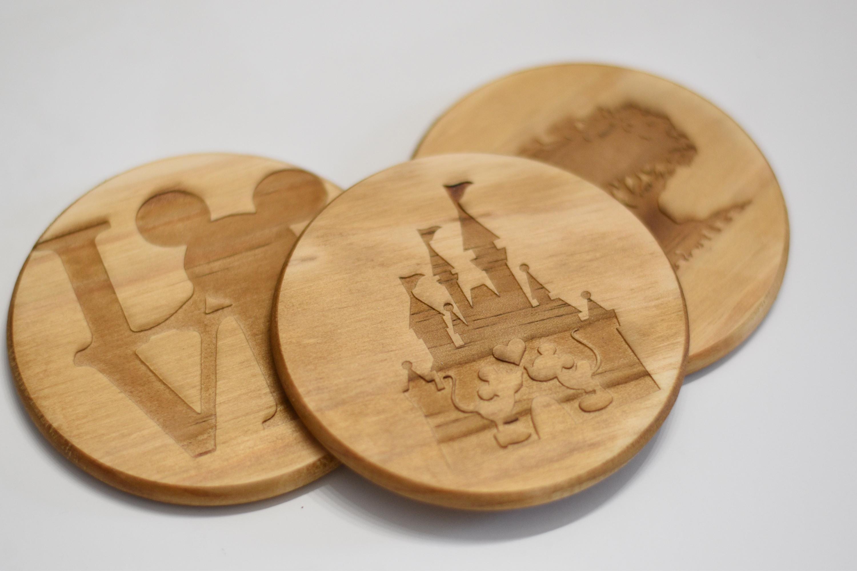 You Choose | Laser Engraved Disney Inspired Wooden Coaster Set | Magic ...