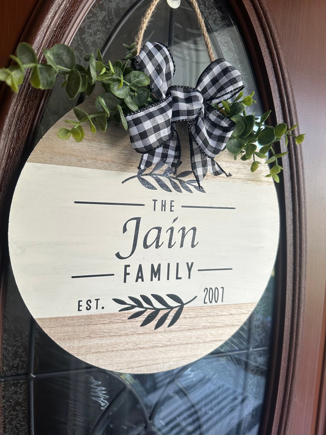 12'' Handmade Welcome Sign Door Hanger 2-tone Beige/white Permanent ...