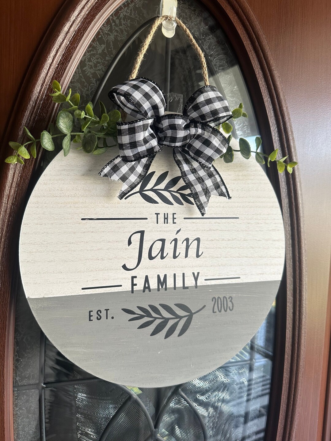12'' Handmade Welcome Sign Door Hanger 2-tone White/gray Permanent ...