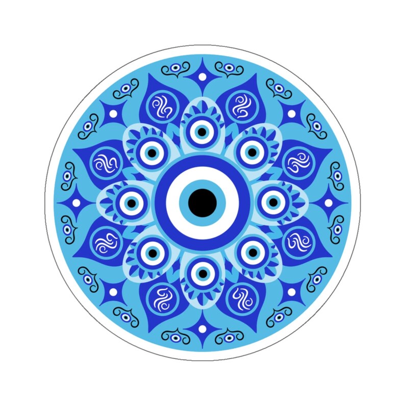 Evil Eye Protection Charm Sticker All Sizes, Circular Shape, Vibrant ...
