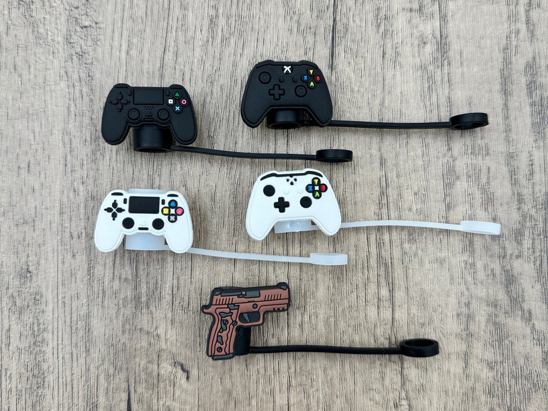 Gamer Straw Topper Gaming Straw Cap Gun Straw Cover Tumbler Cup ...