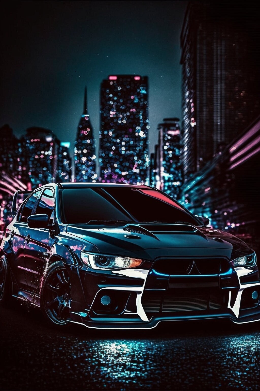 JDM Custom Mitsubishi Lancer Evo X Digital Print - Etsy