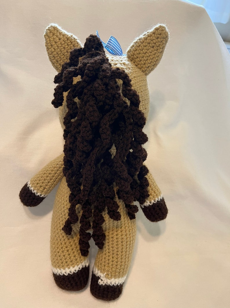 Horse Crochet Stuffy amigurumi With Gingham Bow - Etsy