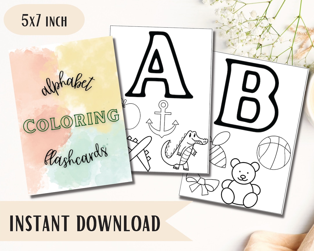 ABC Coloring Flashcards Abc Coloring Abc Coloring Flashcards Printable ...