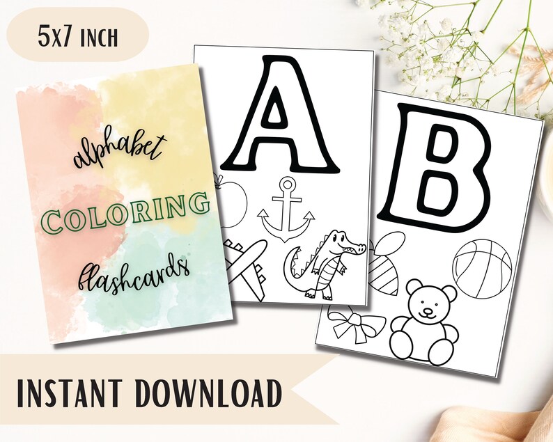 ABC Coloring Flashcards Abc Coloring Abc Coloring Flashcards Printable ...