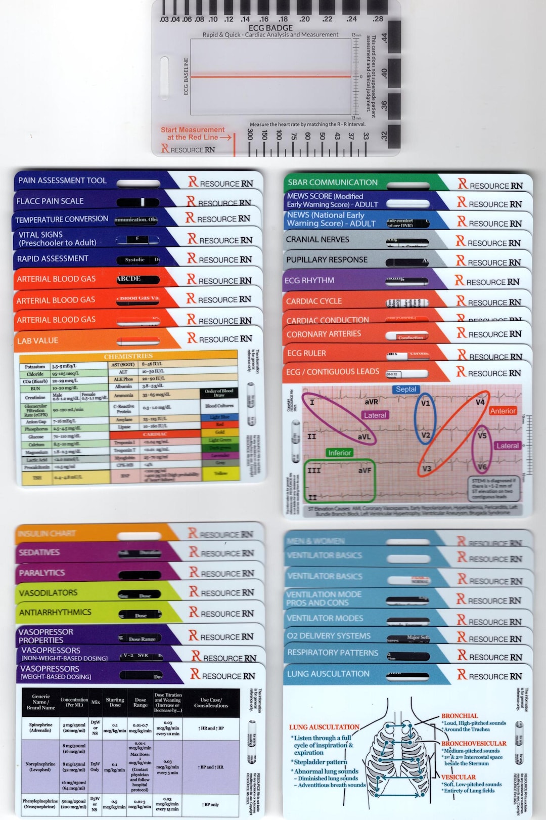 Medical Badge Card Set: RN, PA, EMT Reference (37 Cards) - Etsy