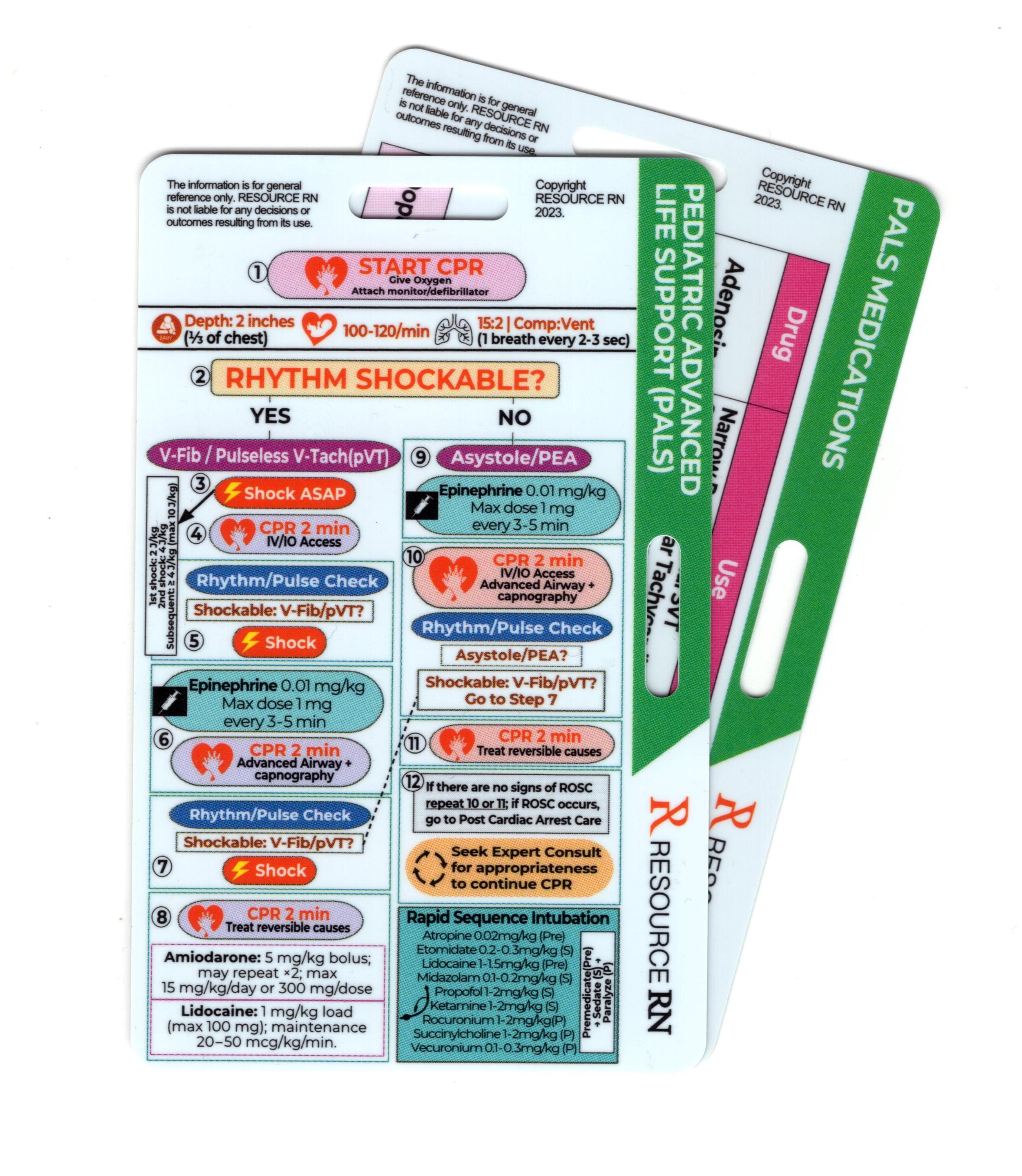 PALS Badge Buddy 2-card Set: Pediatric Emergency Quick Reference - Etsy