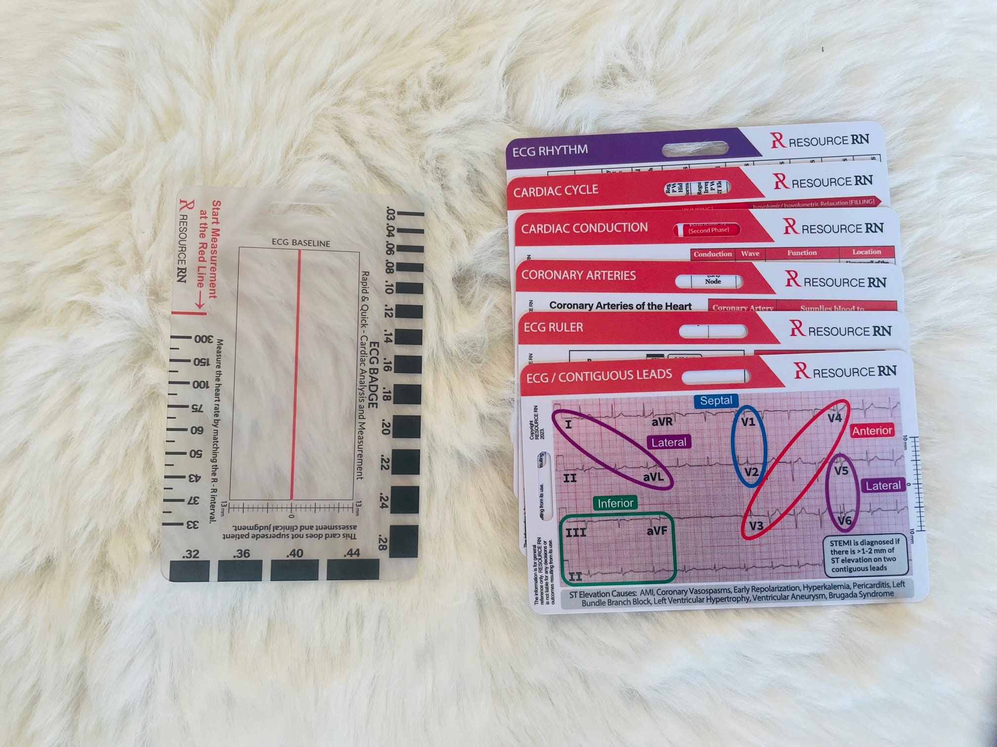 Cardiac Nursing Badge Card Set: ECG Interpretation, Heart Sounds - Etsy