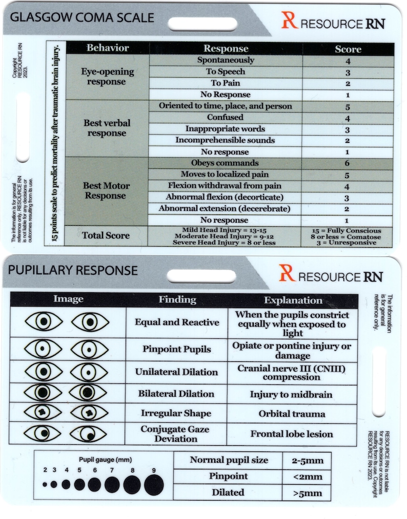Cranial Nerves, Glasgow Coma Scale, Neurological Assessment, Horizontal ...
