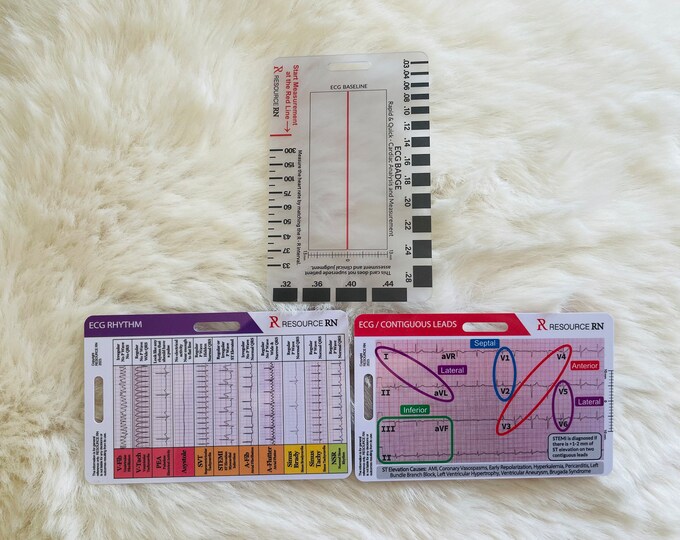 STEMI Reference Tool Vertical Badge Pocket Card for Nurse Paramedic RN ...