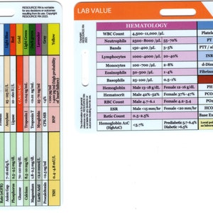Lab Value and Order of Blood Draw Badge Card for RN, EMT, Phlebotomist ...