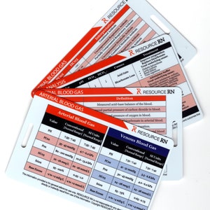 Arterial Blood Gas (ABG) VERTICAL Badge Card Pocket Guide - Etsy