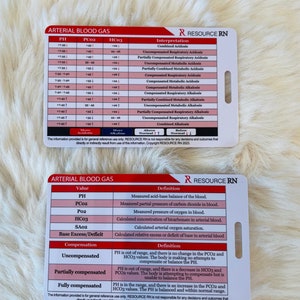 Arterial Blood Gas (ABG) VERTICAL Badge Card Pocket Guide - Etsy