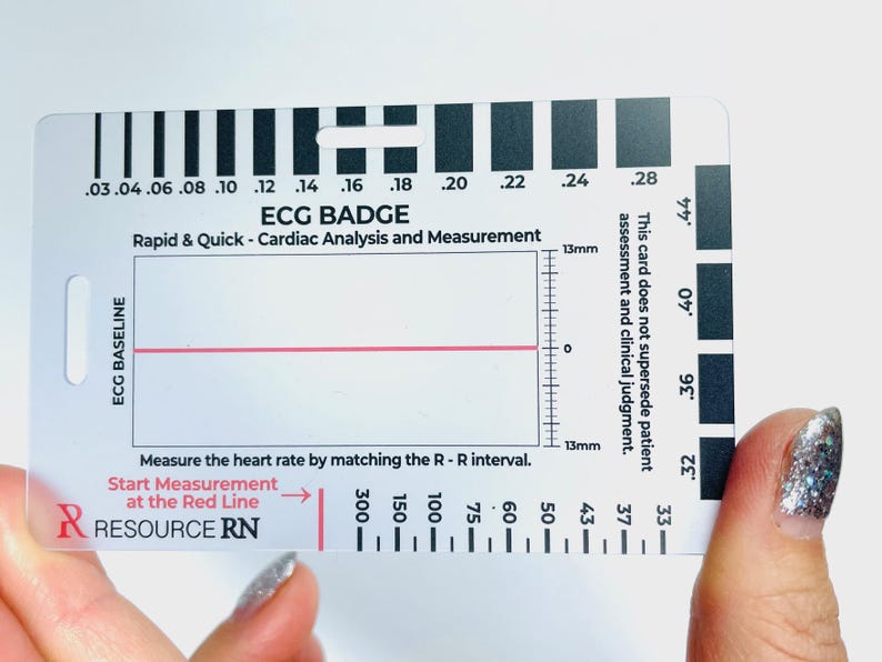 EKG Badge Card: Cardiac Analysis Tool - Horizontal & Vertical - Etsy