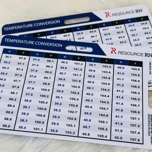Celsius to Fahrenheit Conversion Card for Healthcare - Etsy