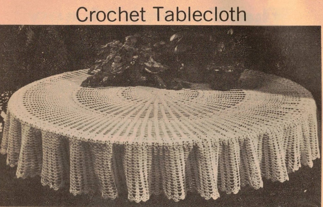 1978 Vintage Crochet Tablecloth PDF Download - Etsy