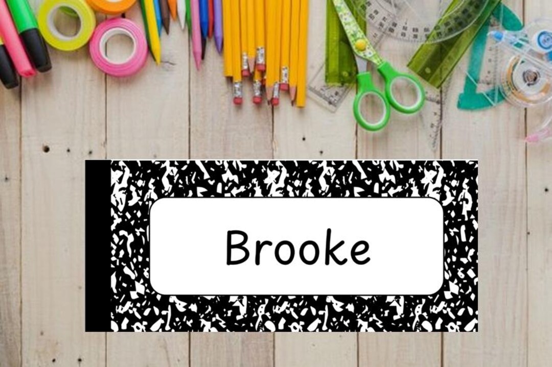 Composition Name Tag Desk Plate Student Desk Plate Printable Desk Name ...