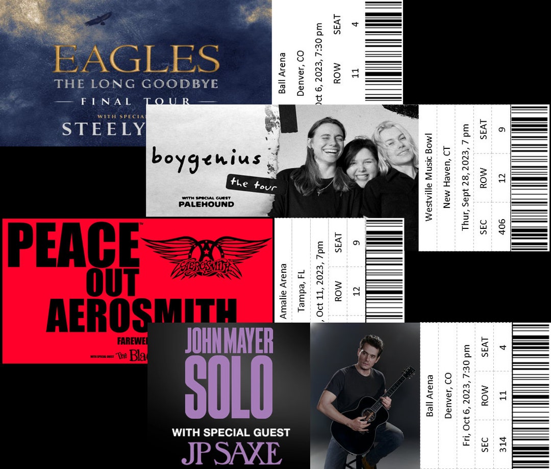 Souvenir Concert Ticket Custom Made to Order Physical Ticket Printed ...