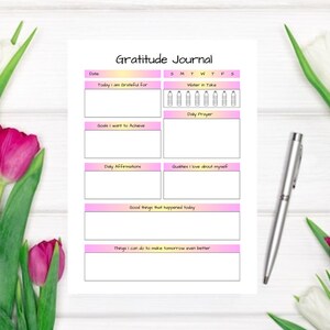 Printable Daily Gratitude Journal Mindfulness & Self-care Journal ...