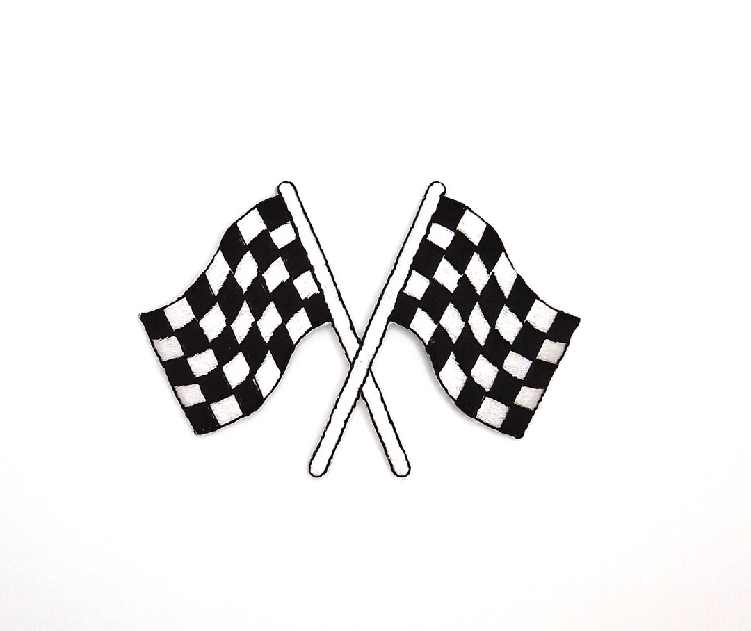 Black and White Checkered Race Flags Embroidered Iron on Patch - Etsy